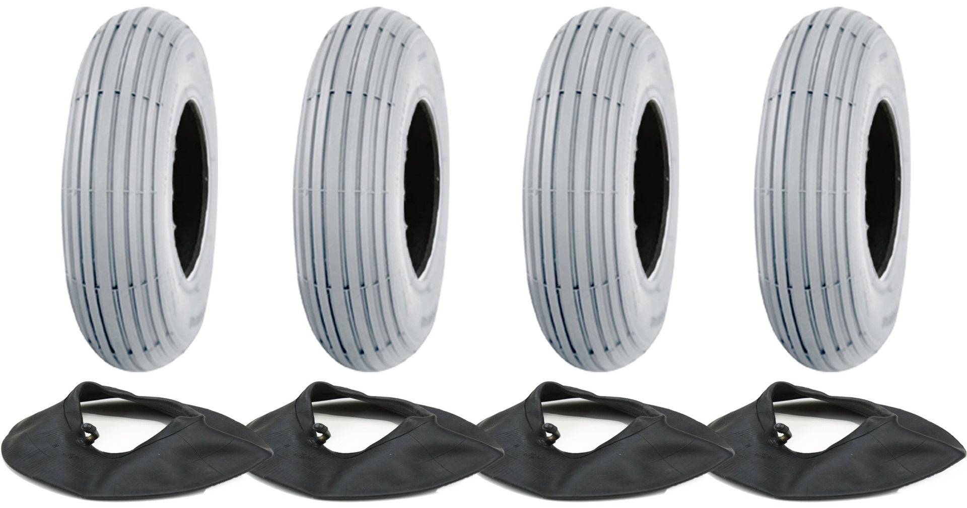 200x50 Mobility Scooter Tyre & Tube Grey P191 Tire Non Marking Pumped ...