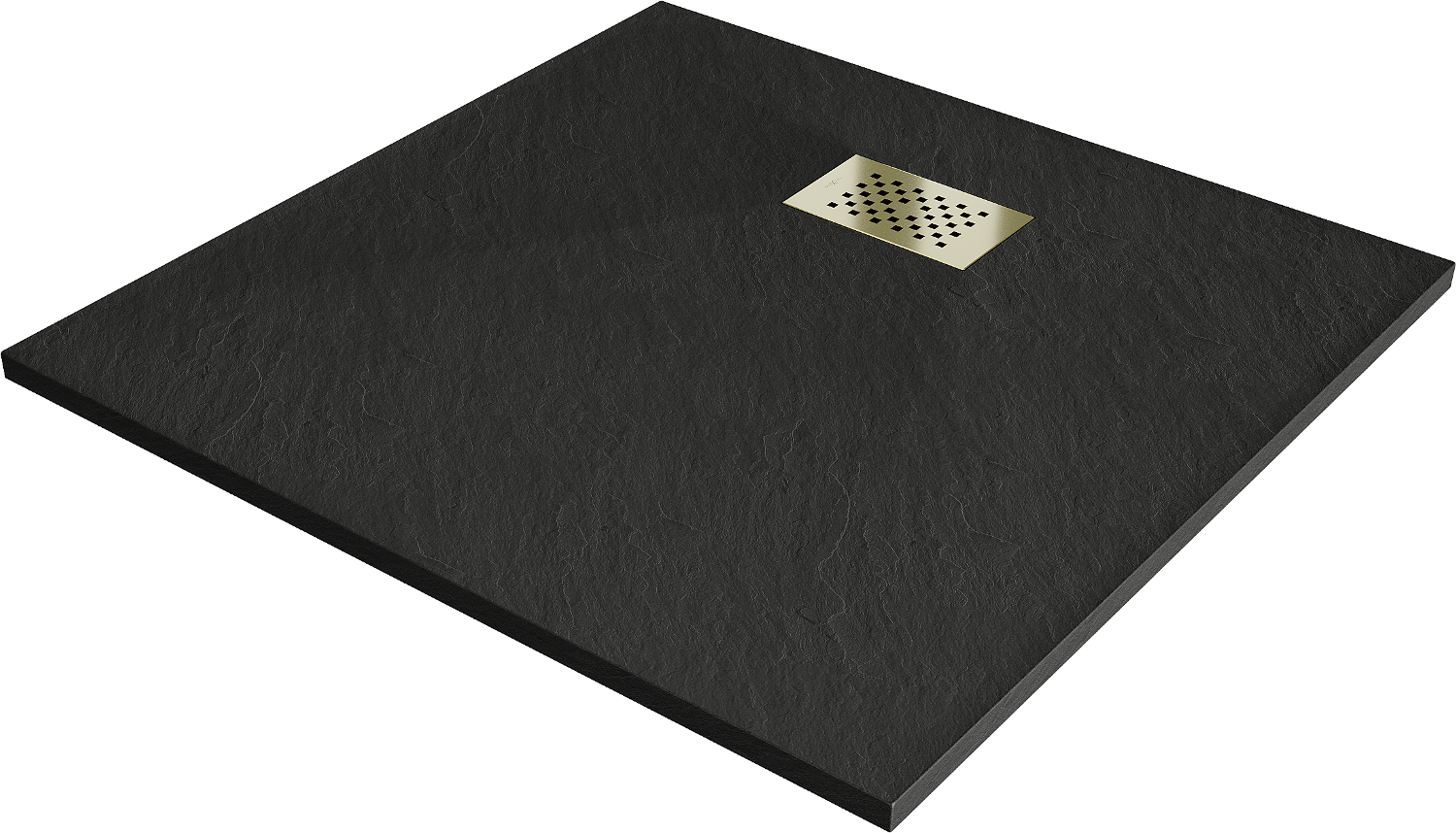 Bac à douche Mexen Hugo carré SMC 70 x 70 cm, noir, cache en or ...