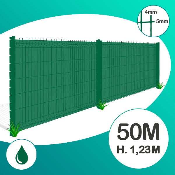 Kit Grillage Rigide avec Occultation PVC Rigide Vert 50M - JARDIPREMIUM ...