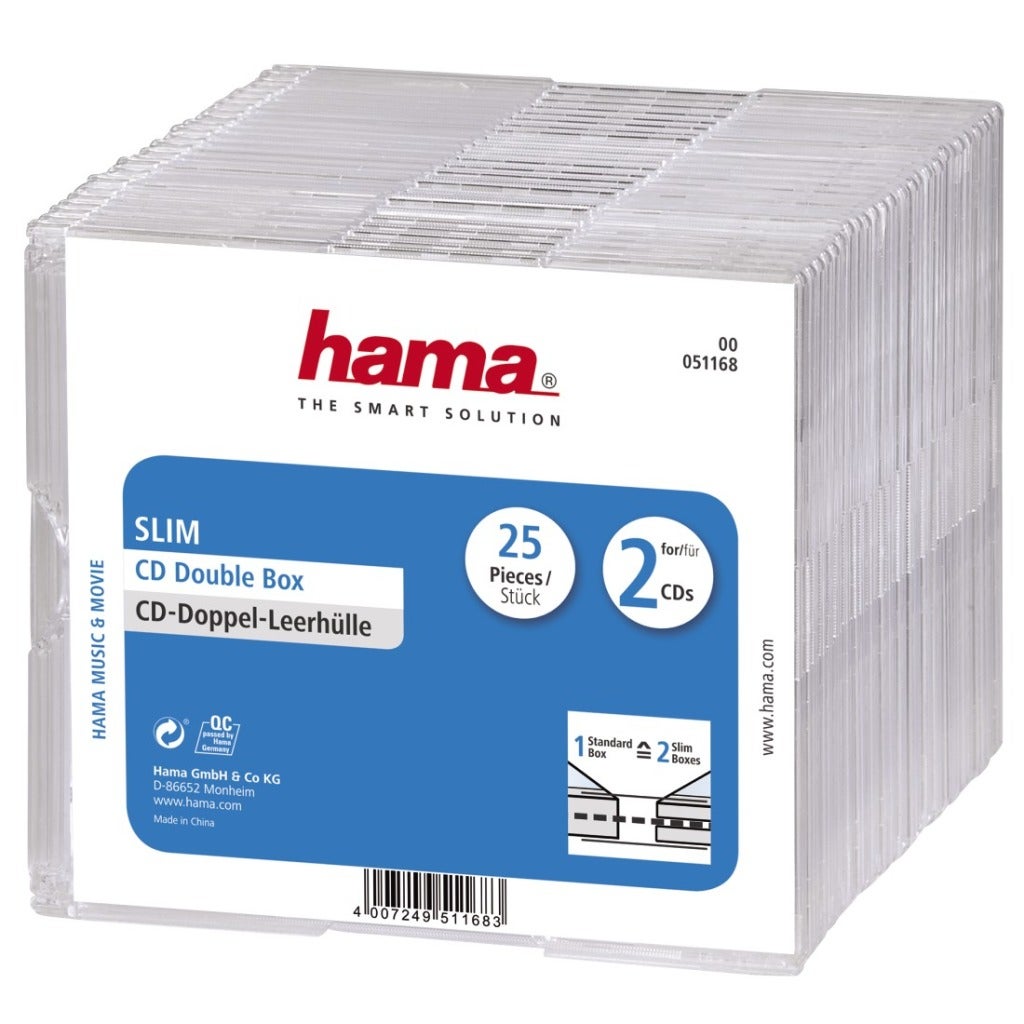 Estuche doble para CD Hama Slim, paquete de 25 unidades | Leroy Merlin