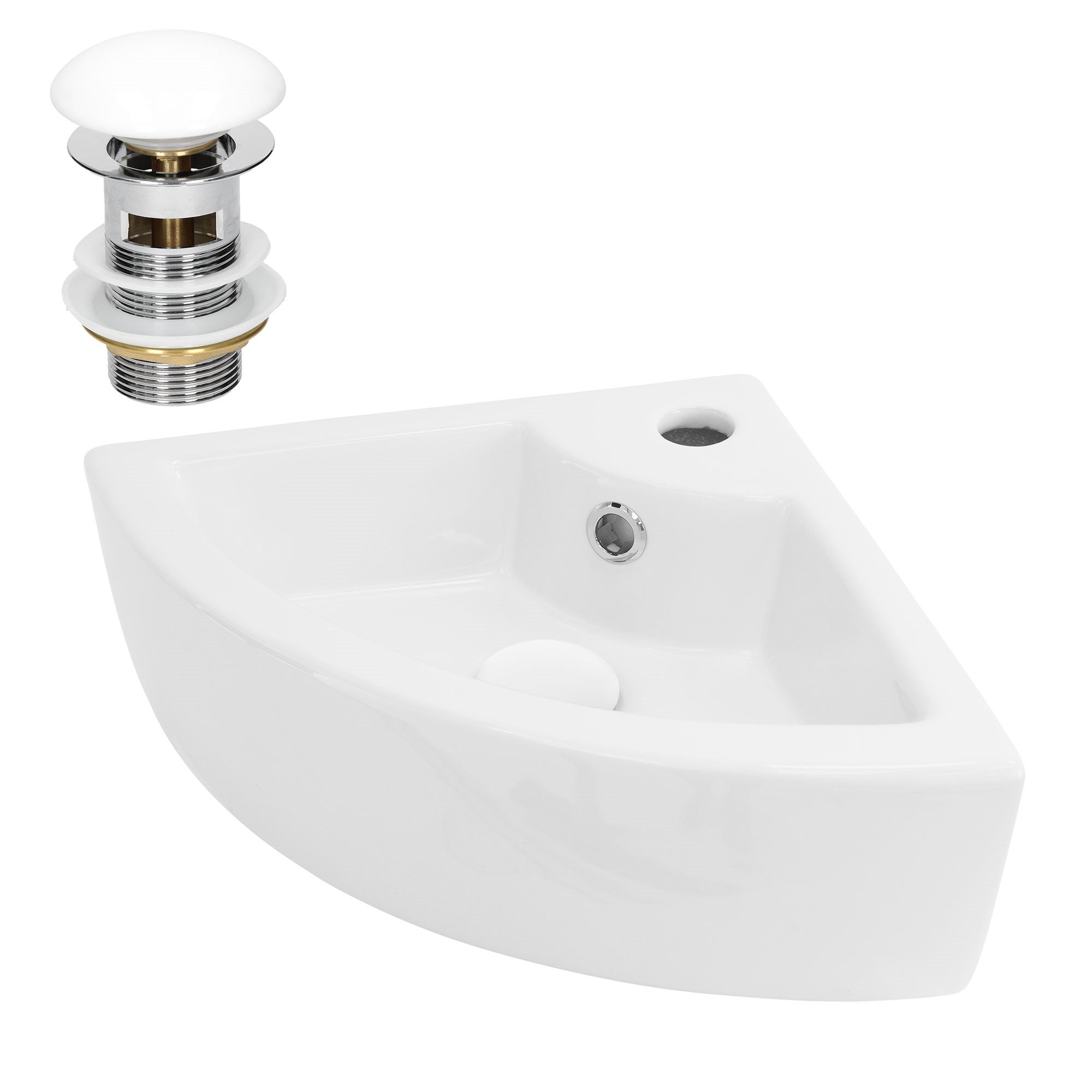 Lavabo d'angle en céramique lave-mains moderne avec trop-plein ...