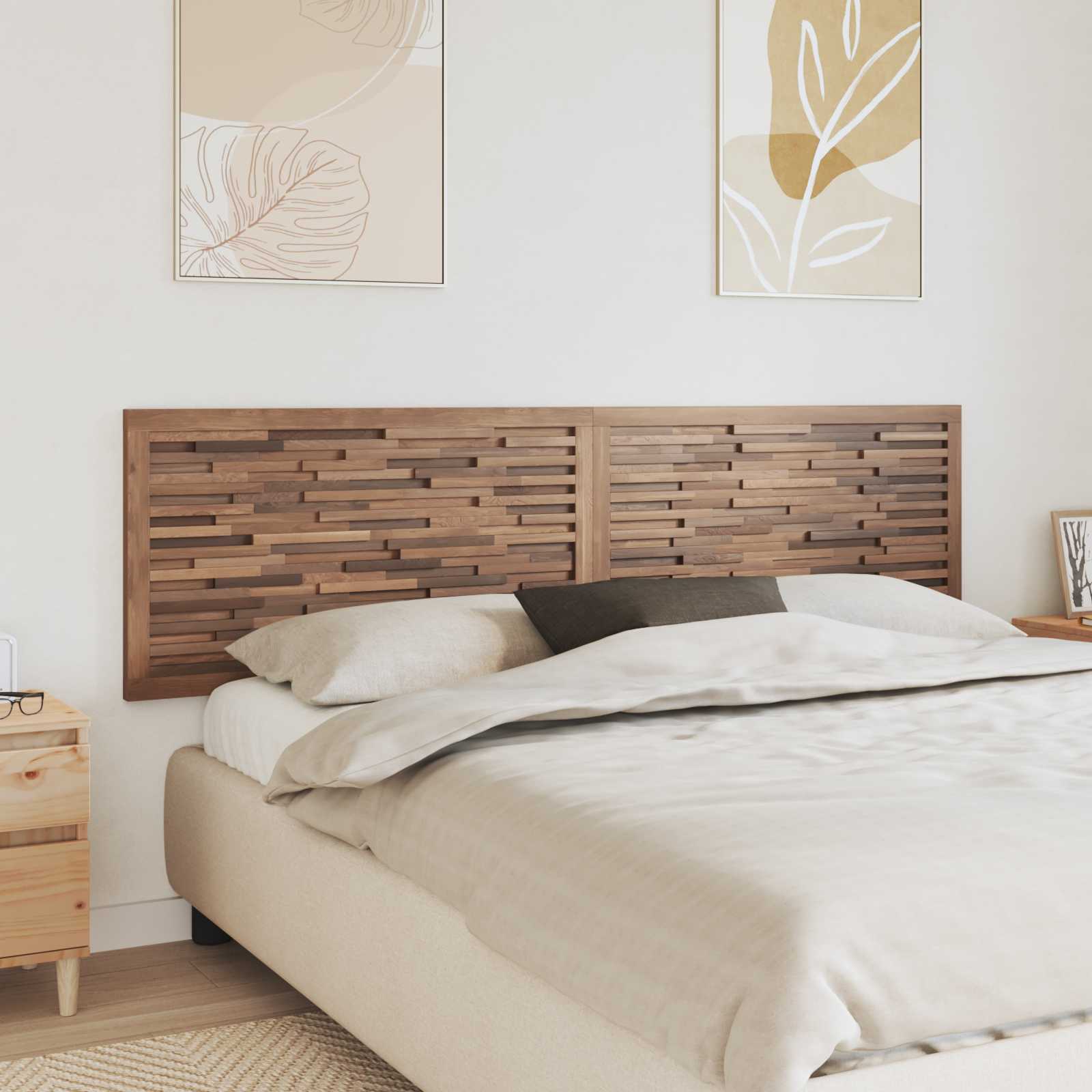 Cabecero de Cama Natural Madera de teca maciza vidaXL | Leroy Merlin