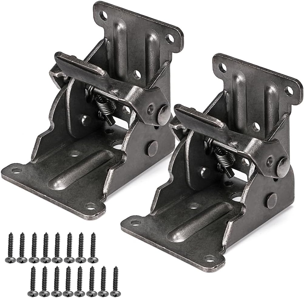 2-Pack Folding Brackets, Lock Extension Hinge, Foldable Leg Brackets ...