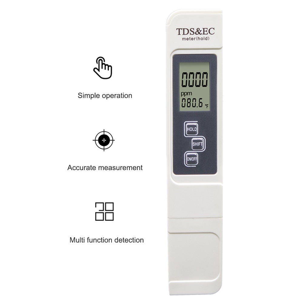Testeur de qualité de l’eau - EC/TDS - 3 in - pour aquarium, piscine ...