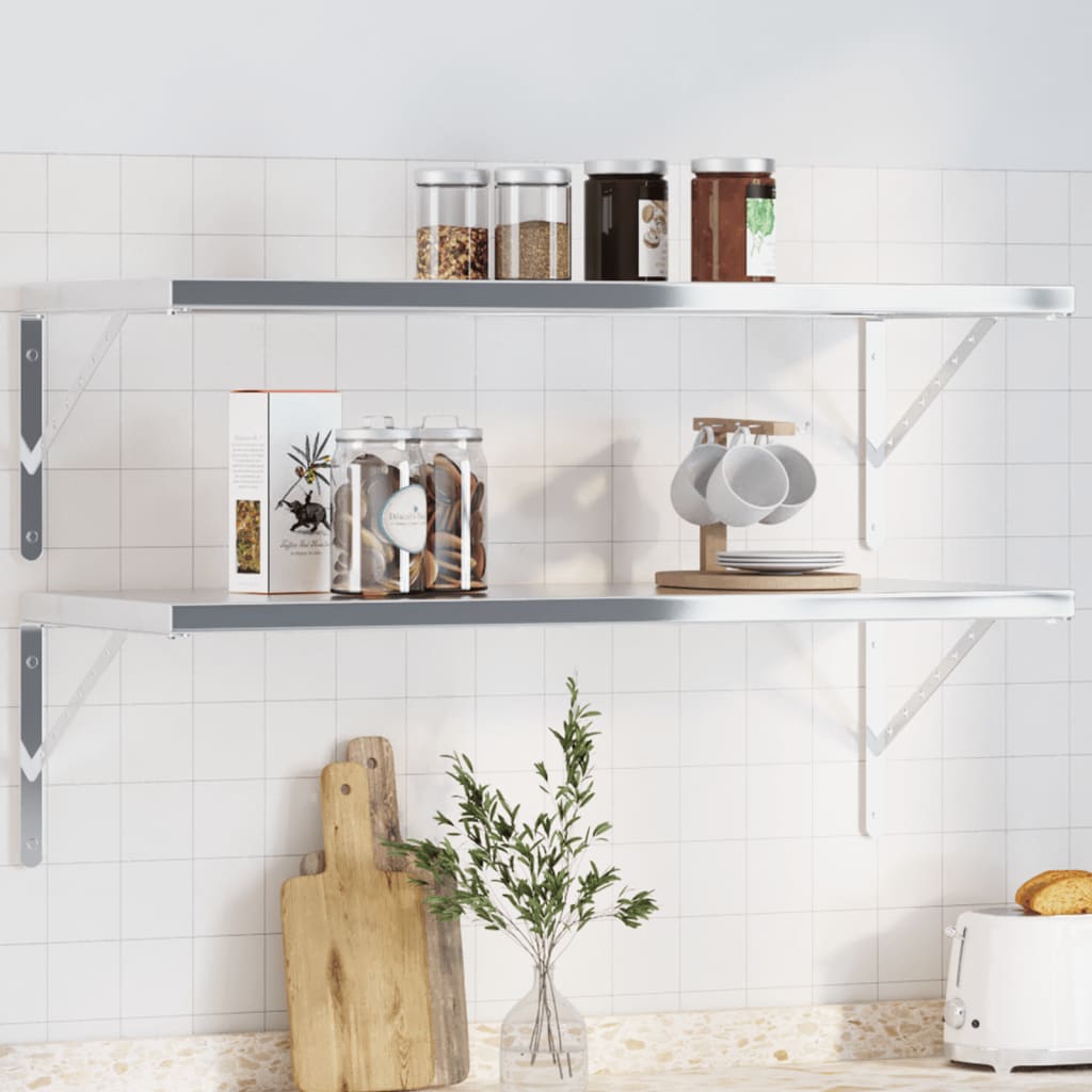 Maison Exclusive - Staffe per Mensola 4 pz 40x2,5x25 cm in Acciaio Inox ...