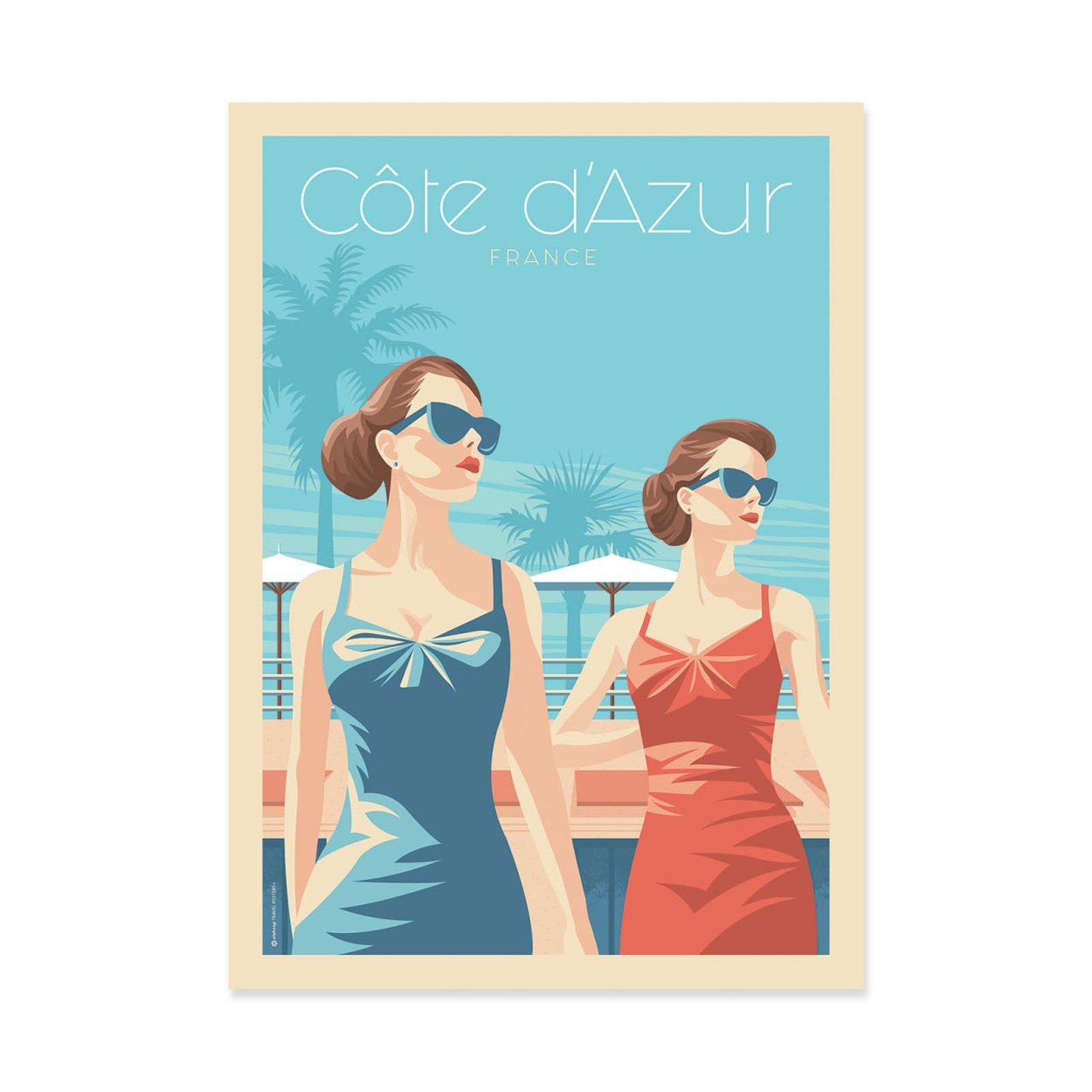 Affiche 50x70 cm - Cote d'Azur Ladies - Olahoop Travel Posters | Leroy ...