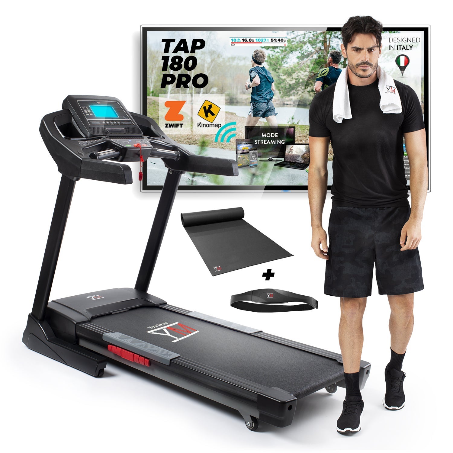 Tapis Roulant Professionale TAP 180 PRO Inclinazione Elettrica 22 km/h ...