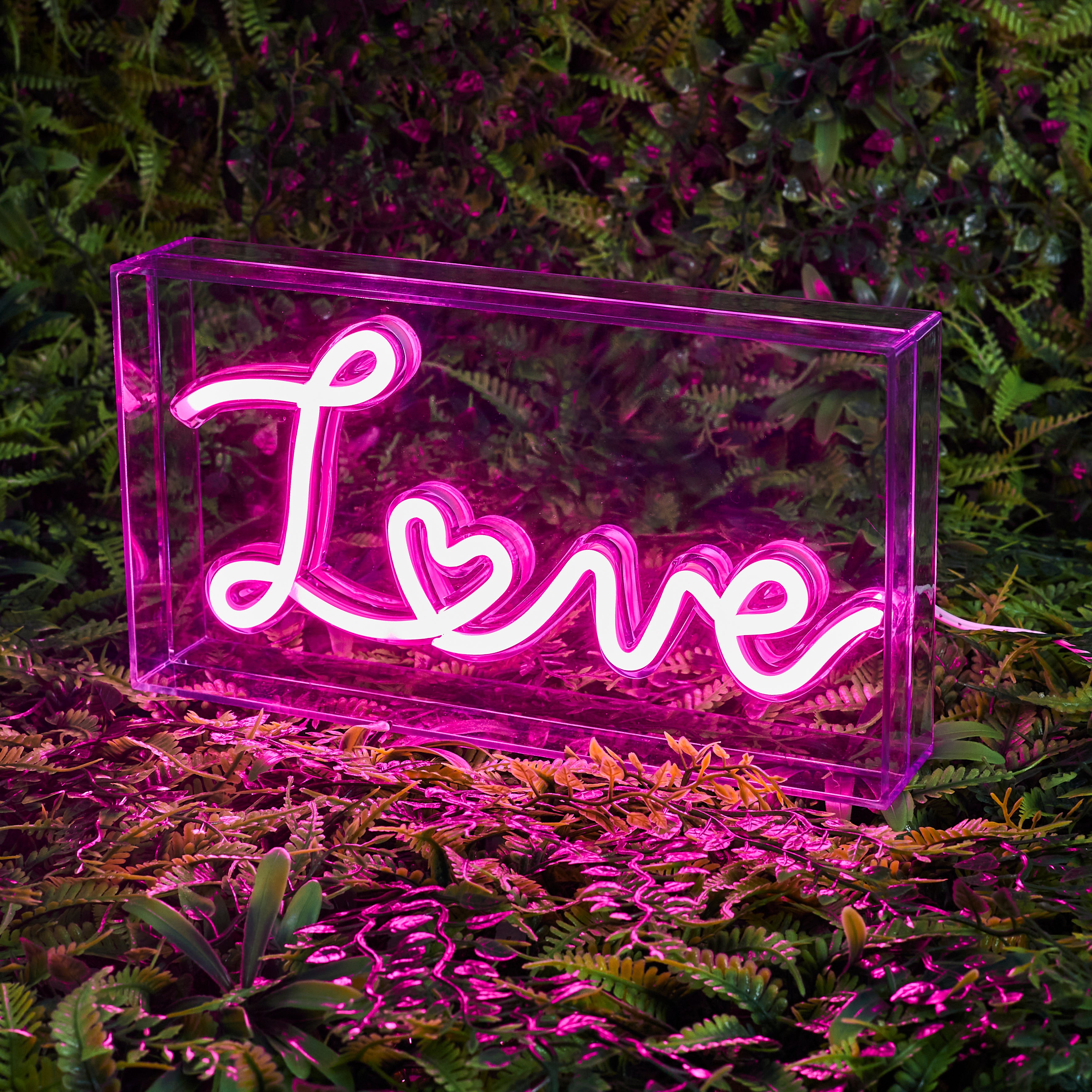 Lampe - Home Deco Factory - Love - Led - Effet Néon - Rose | Leroy Merlin