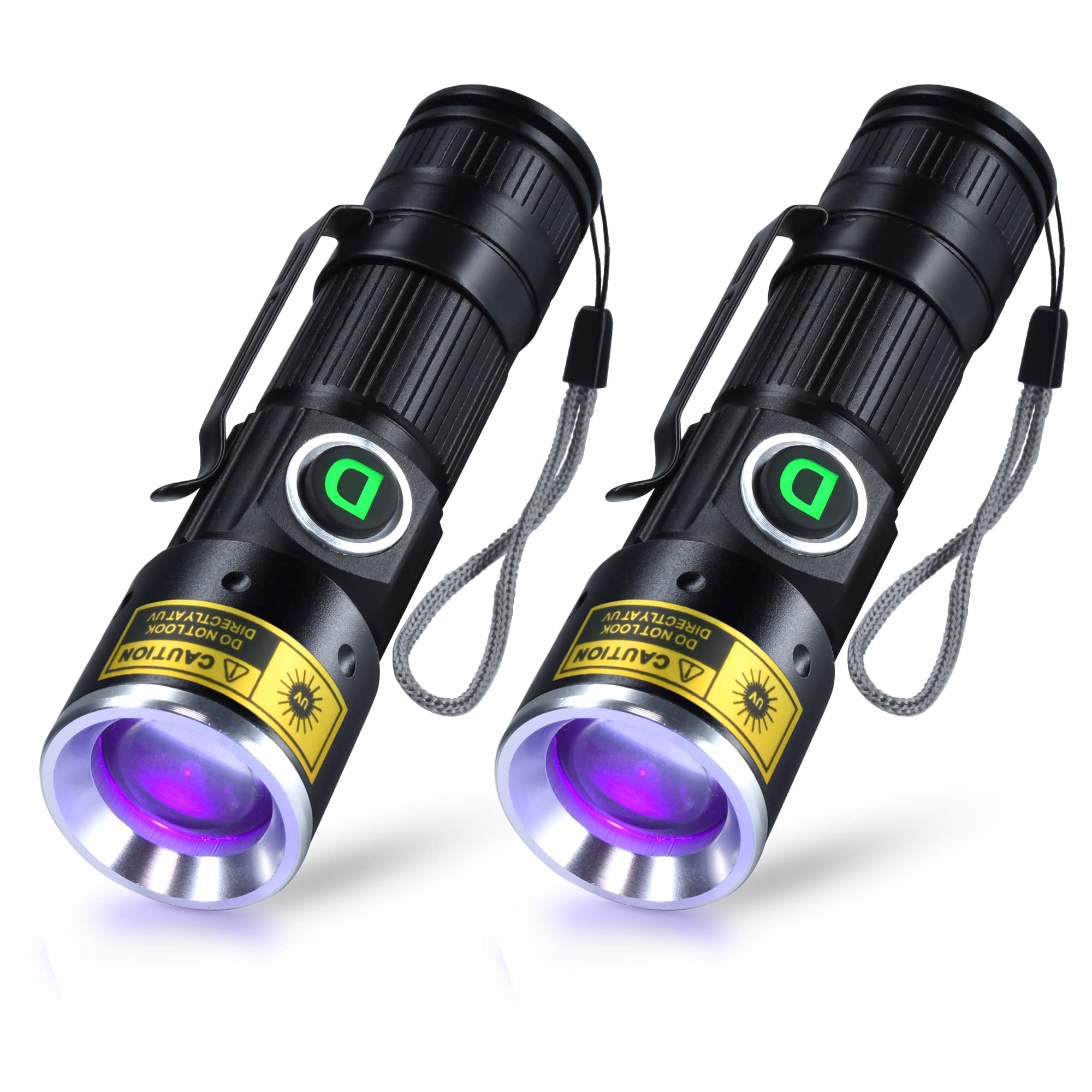 Linterna UV recargable por USB,395 nm,mini luz LED ultravioleta negra ...