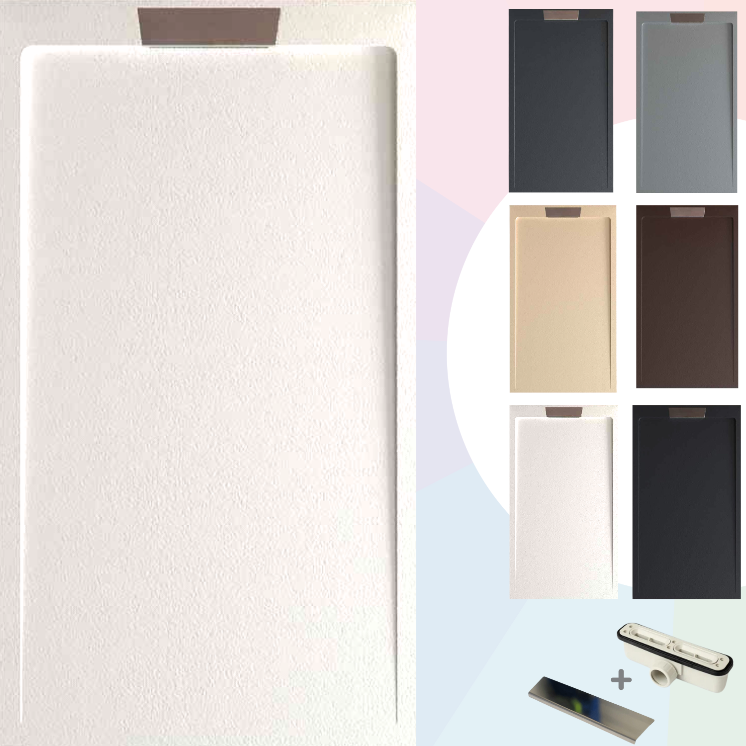 SOULBATH Plato de Ducha - Resina - Gel Coat - Textura Liso/Piedra ...