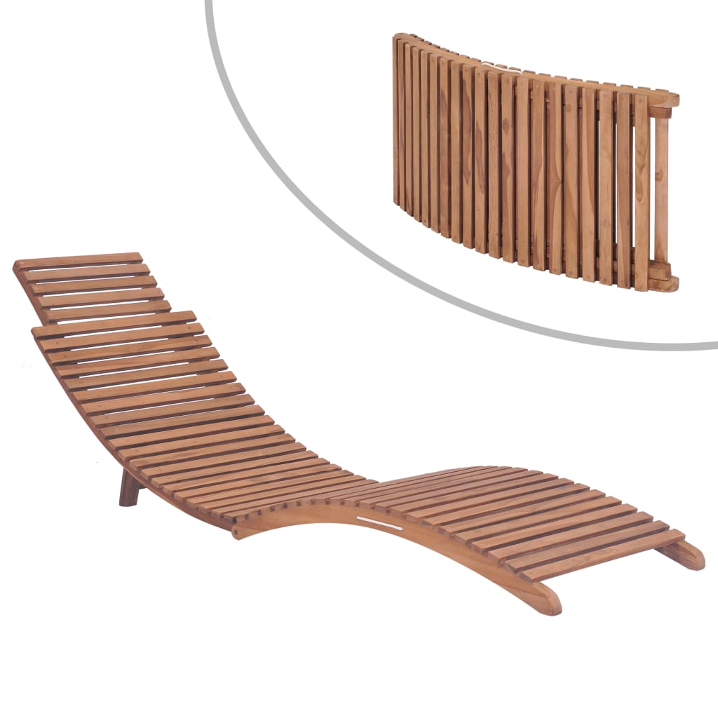 Chaise longue pliable Bois de teck solide | Leroy Merlin