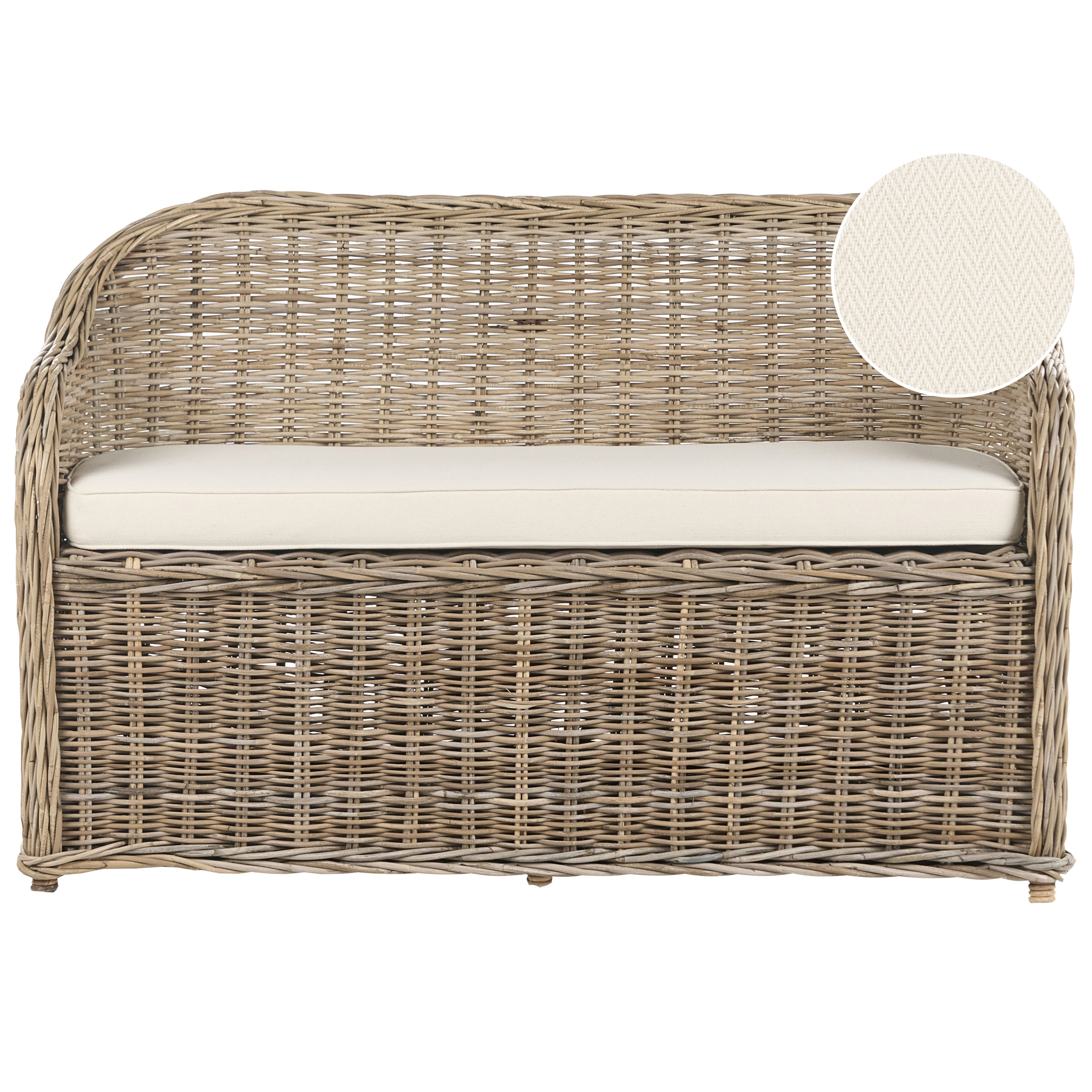 Banc avec coussin d'assise SUSUA 141 cm Rotin Naturel | Leroy Merlin