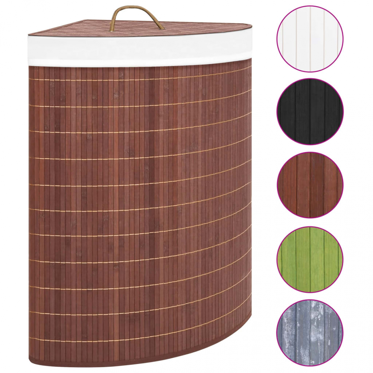 Panier à linge d'angle en bambou marron 60 L - COMFORTXL | Leroy Merlin