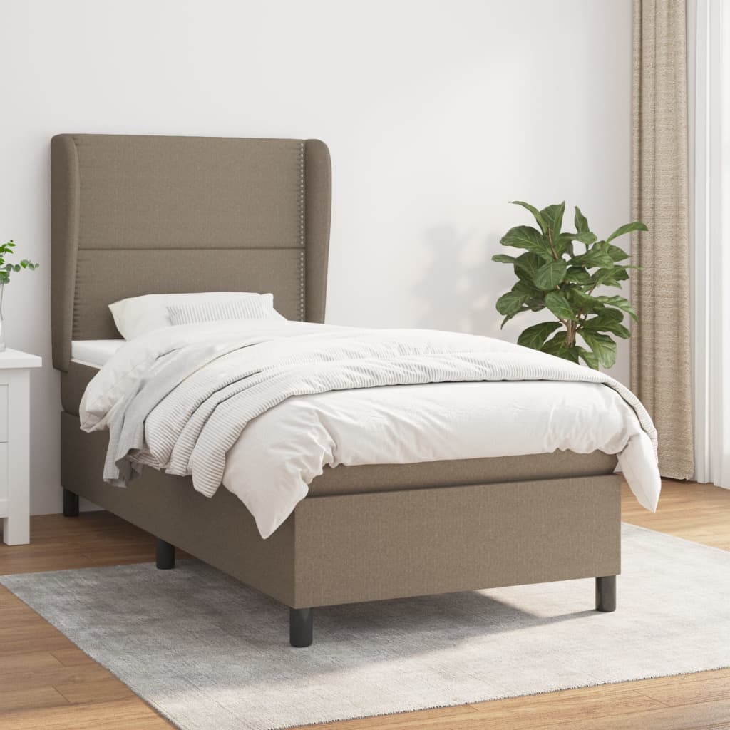 Sommier à lattes de lit avec matelas Taupe 90x200 cm Tissu | Leroy Merlin