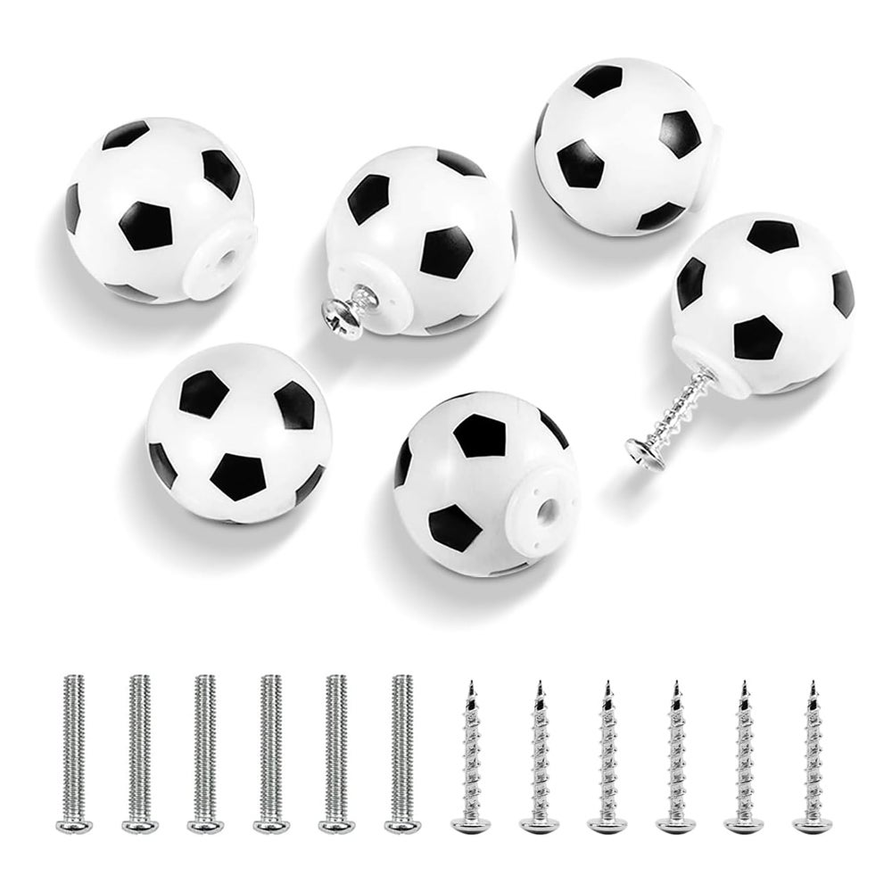 Boutons de tiroir de football 6 pièces, boutons décoratifs de meubles ...