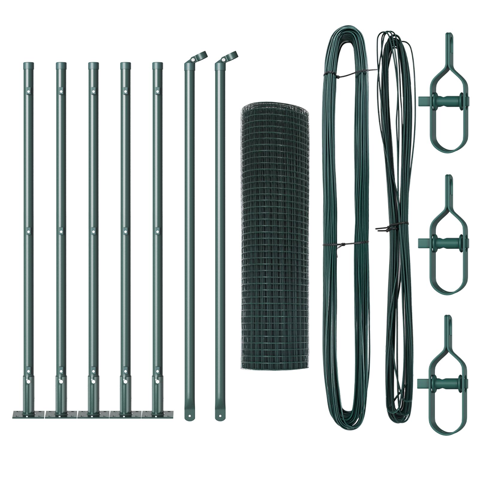 Set de poteaux de clôture en métal Set de 2 Vert Métal 10 m | Leroy Merlin