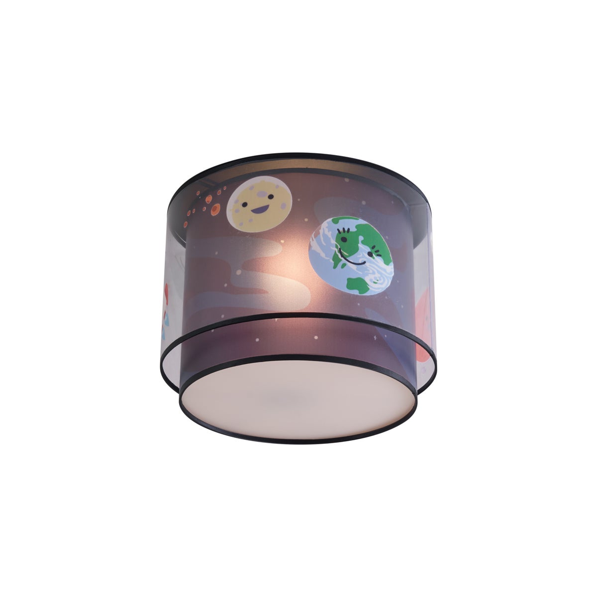 Lámpara de techo infantil negra con nave espacial y estrellas - Harrie ...