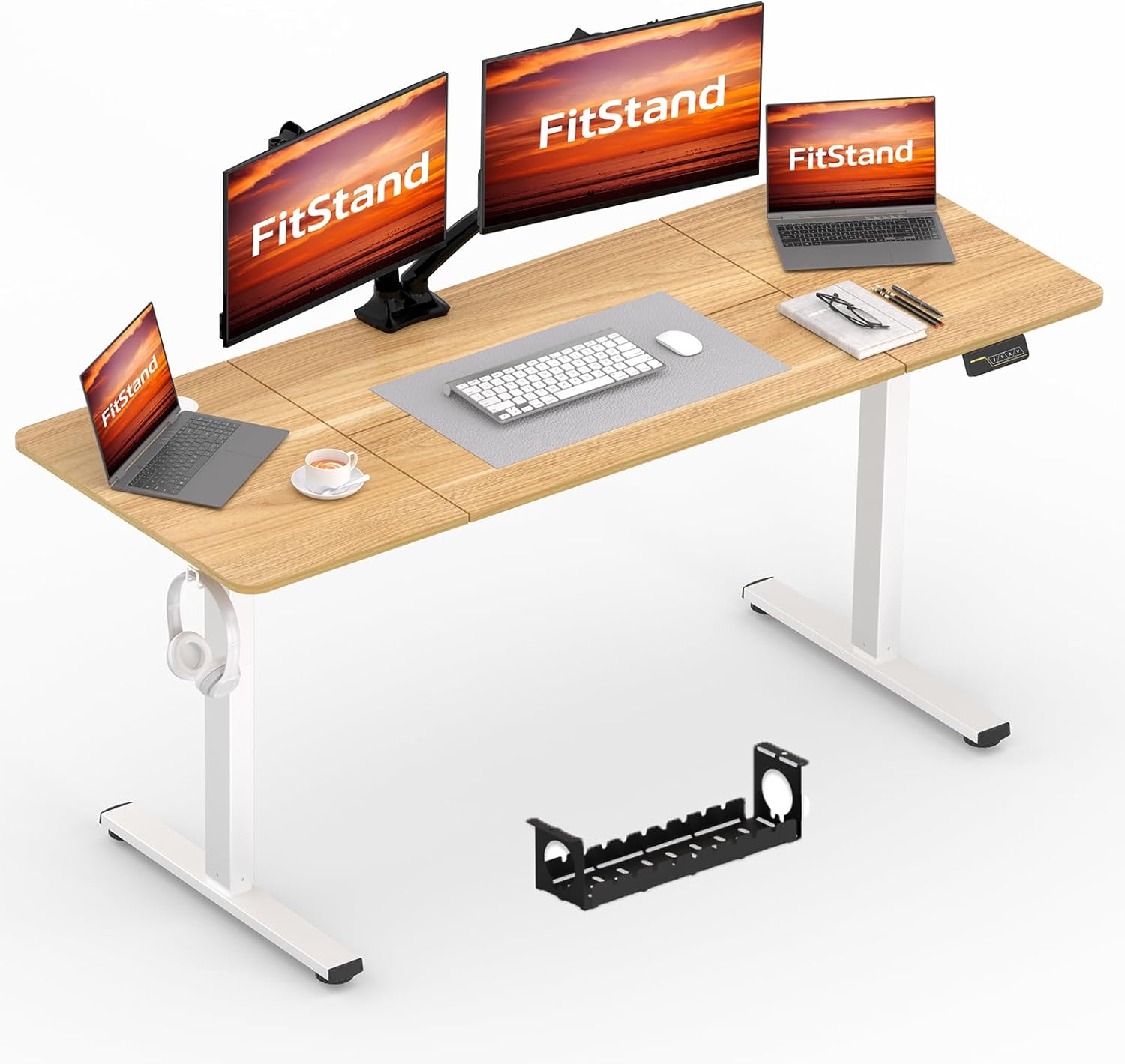 Bureau réglable en hauteur électrique avec plateau, 180 x 80 cm, bureau ...