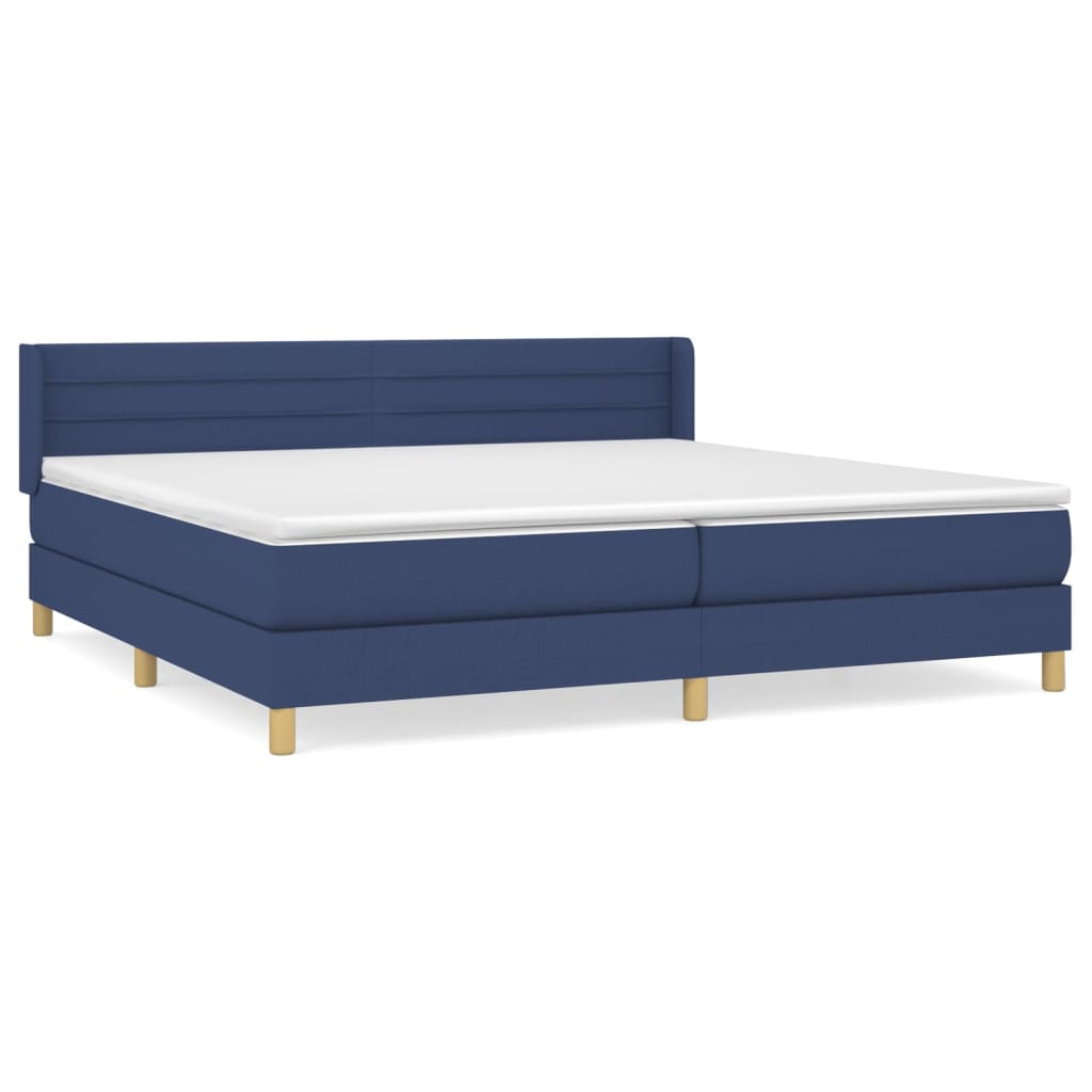 Cama box spring con colchón tela azul 200x200 cm | Leroy Merlin