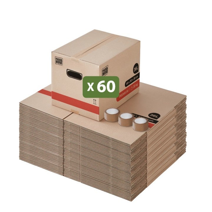 Pack and Move- Lot 60 Cartons Déménagement Livres Premium - 40 X 30 X ...