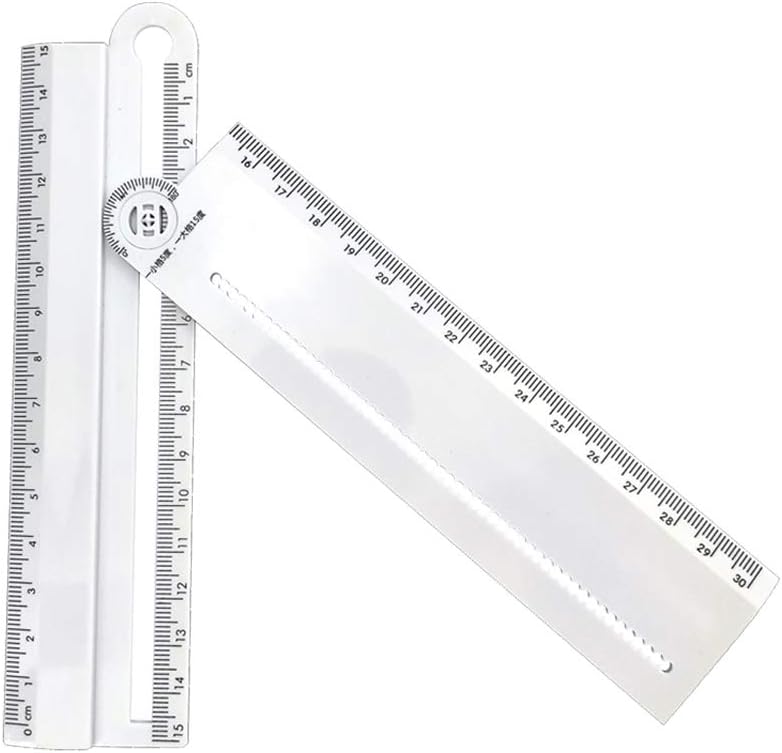 Règle Transparente de 30 cm rapporteur Outil de Mesure Fournitures pour ...