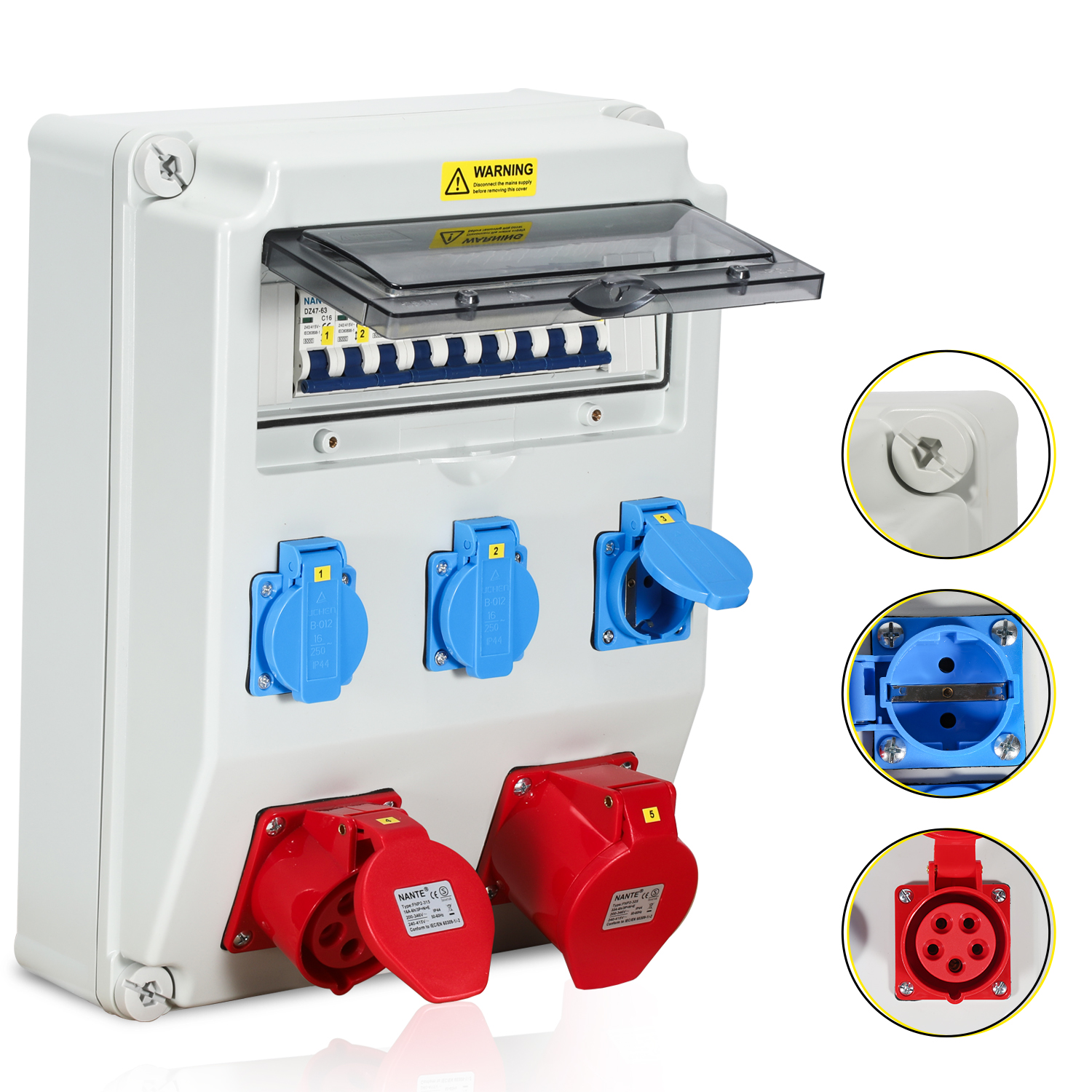 Coffret de Chantier Monophase Repartiteur de Courant Mural Coffret Electrique de Chantier 1X32A ...