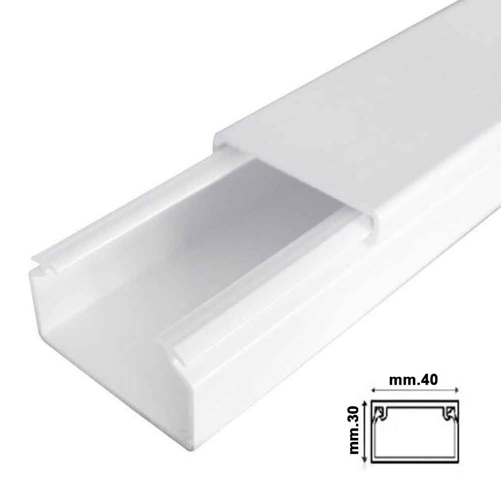 Canalina elettrica coprifili mm.40 x 30 barra mt.2 | Leroy Merlin