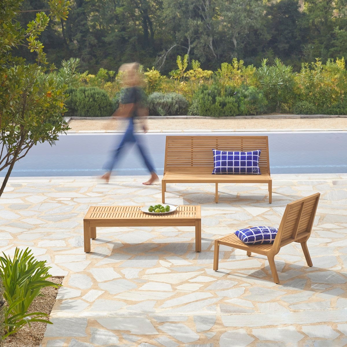 Tikamoon Salon de jardin en teck massif 3 places Teo | Leroy Merlin