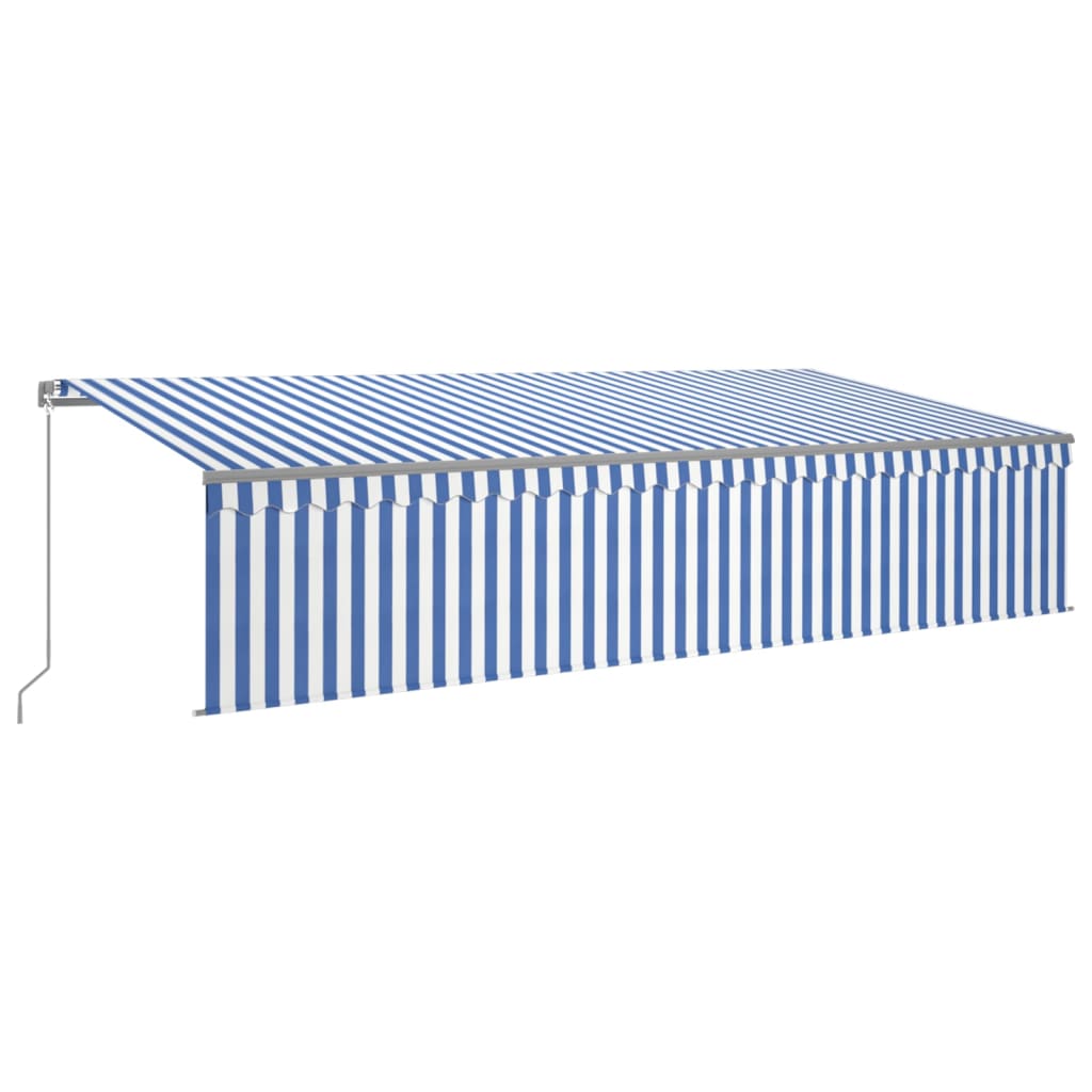 Toldo parasol | Toldo retráctil manual con persiana y LED azul y blanco ...