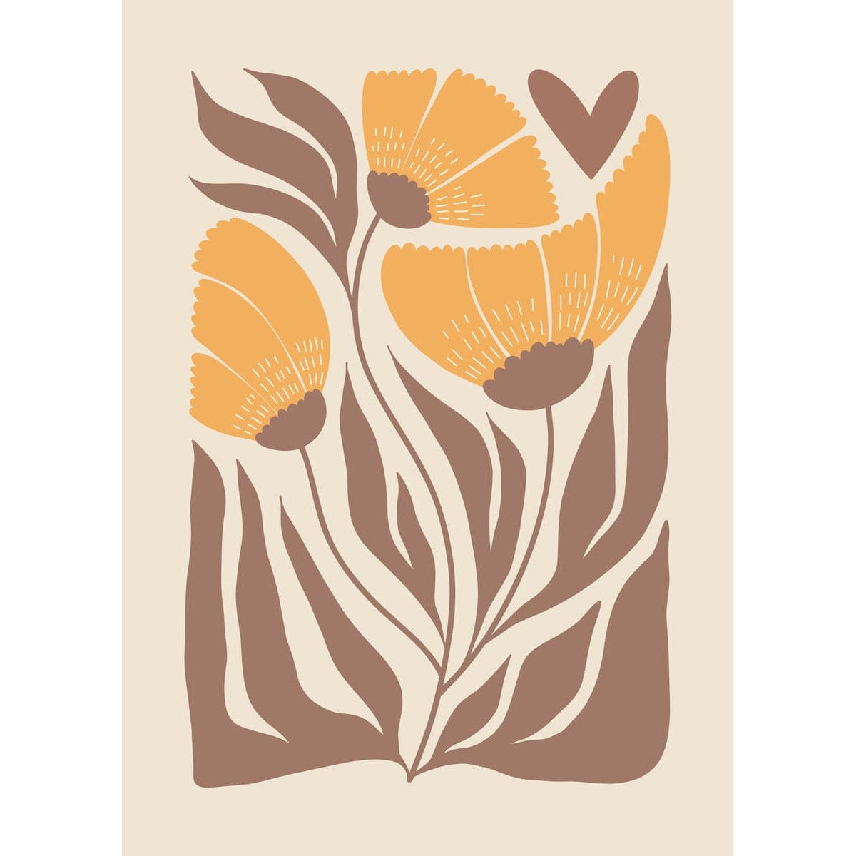 Tableau sur toile fleurs sauvages stylisées 30x45 cm | Leroy Merlin