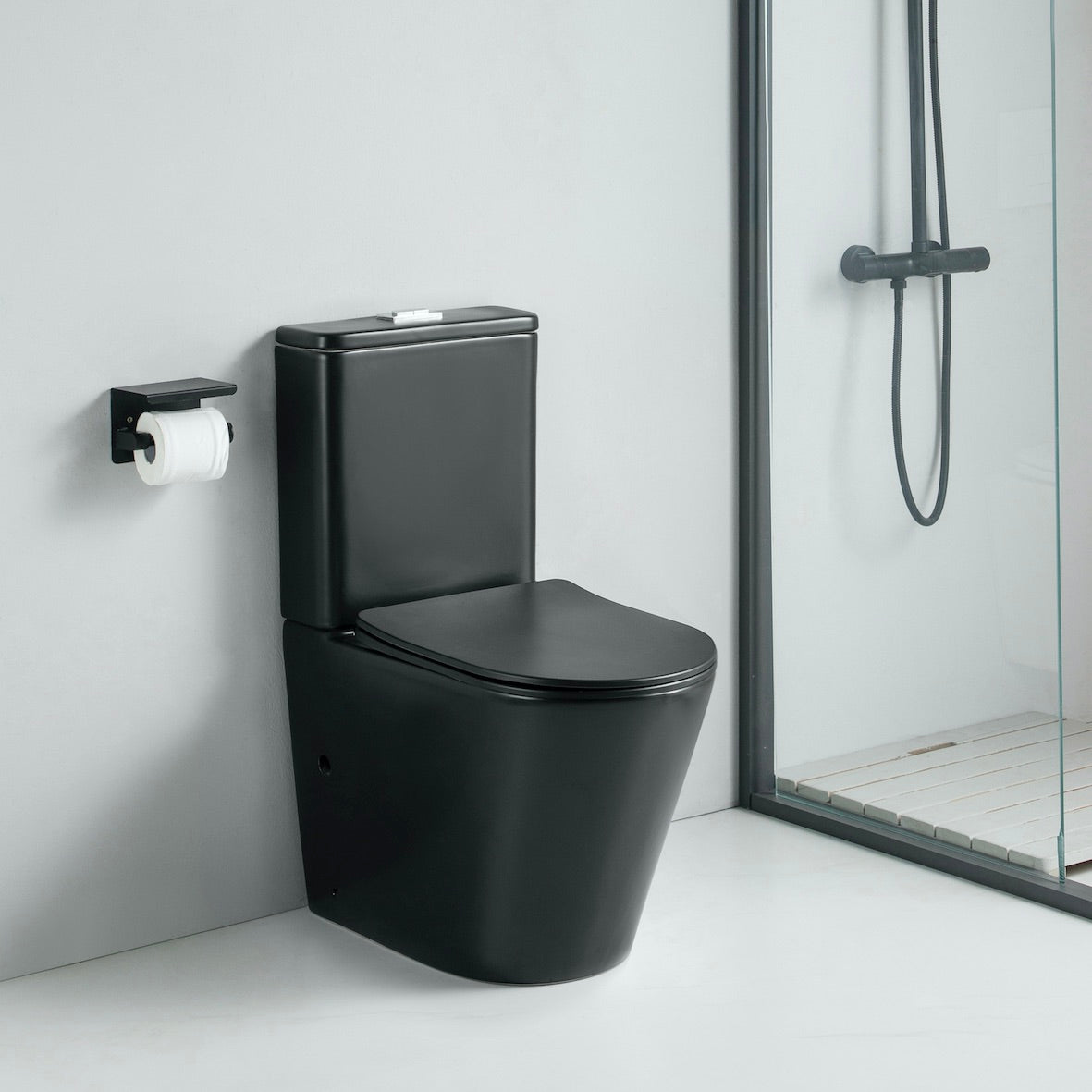 Toilette WC à poser CIPOLI en céramique noir mat | Leroy Merlin