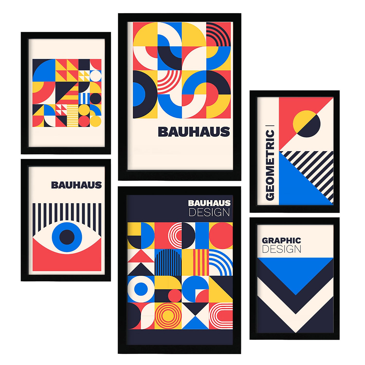 Nacnic Set Di 6 Stampe In Stile Bauhaus 6 Stampe Di Collezione Di ...