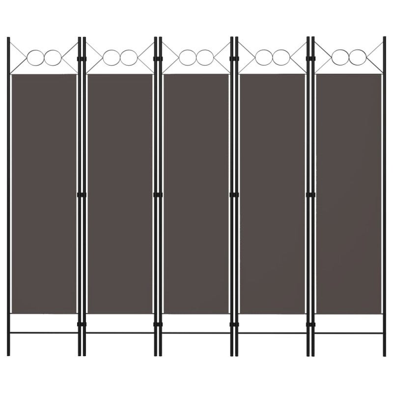 Biombo divisor de 5 paneles gris antracita 200x180 cm v2559 Unico ...