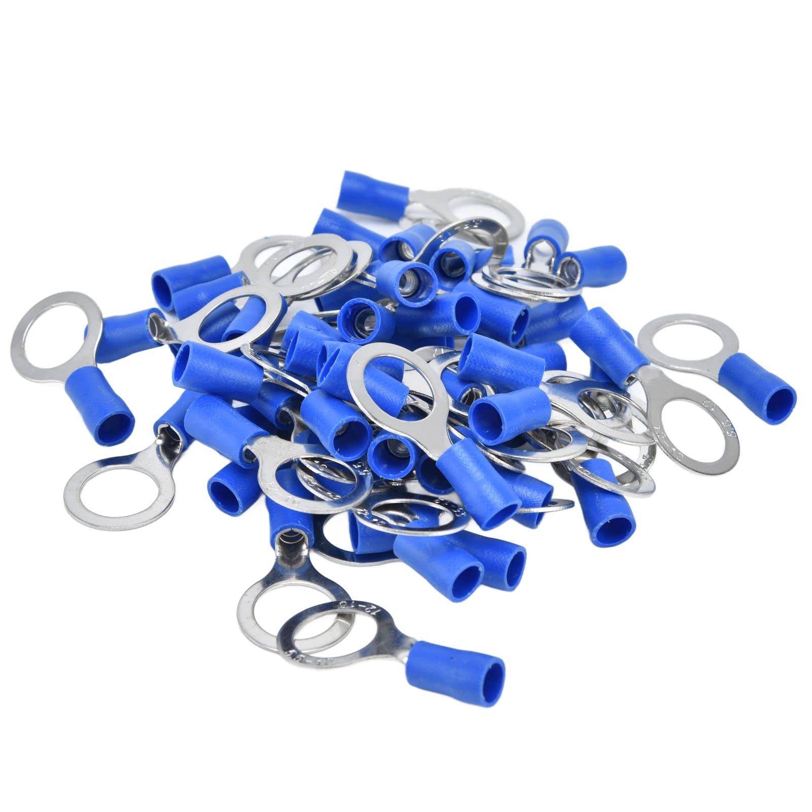 50 piezas de terminales aislados, conectores de crimpado de cables eléctricos, cobre AWG12-10 ...