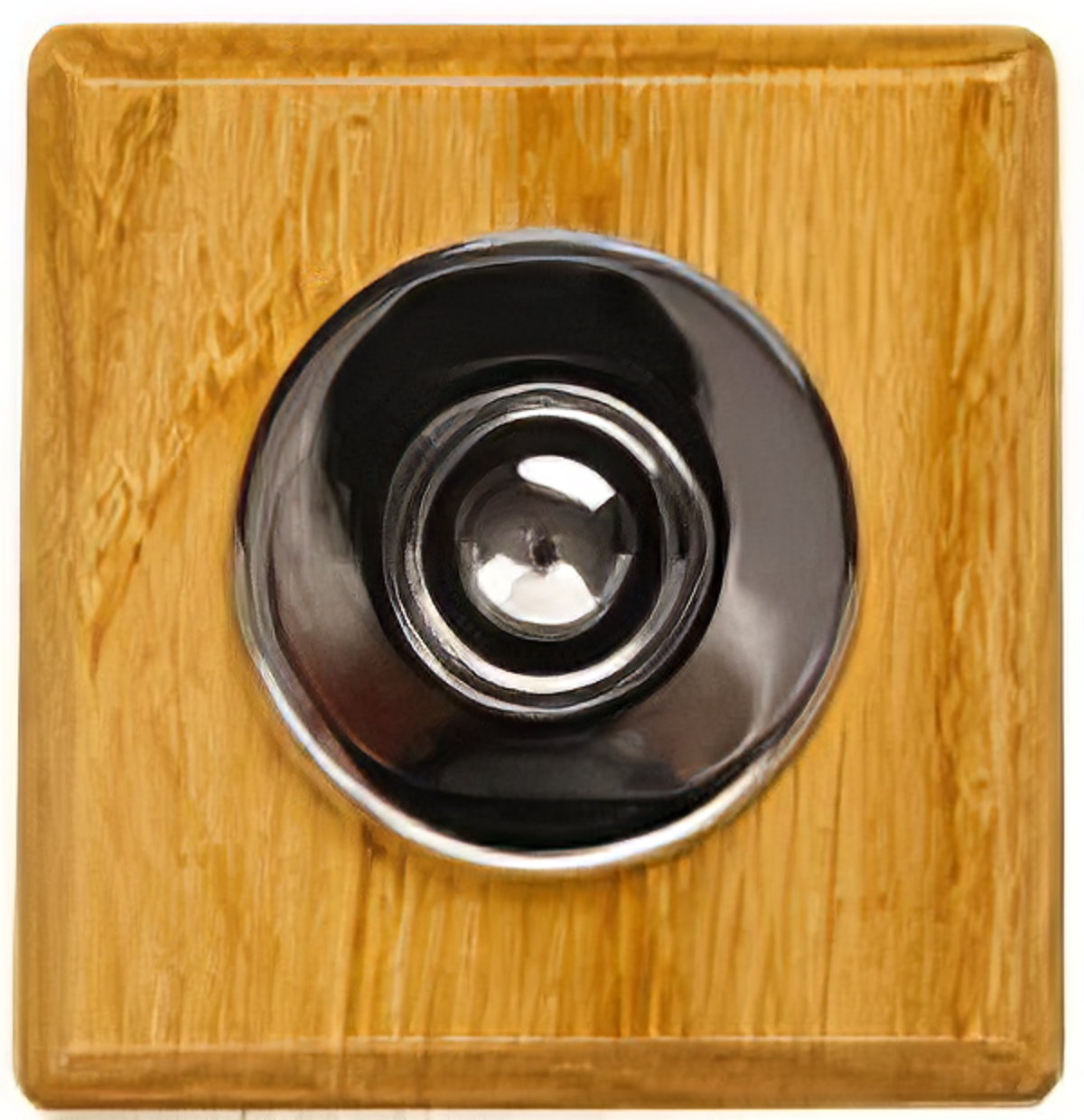 DKO ELEC Sonnette Sologne filaire bois chêne carré collerette chrome ...