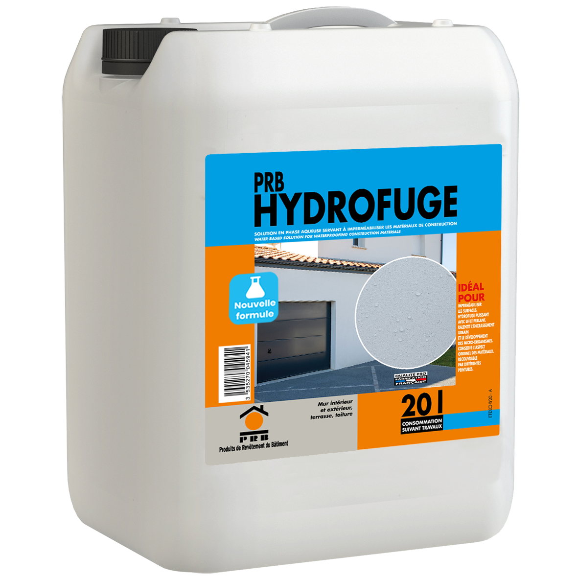 Imperméabilisant Incolore HYDROFUGE 20L - Protection Hydrofuge en Phase ...