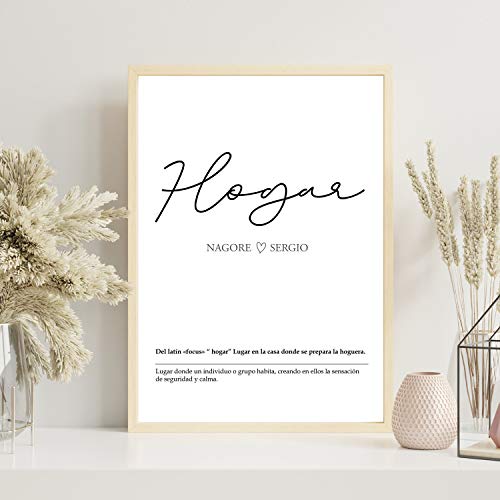 Lamina Personalizada Hogar En Pareja Poster Con La Definición De Hogar ...