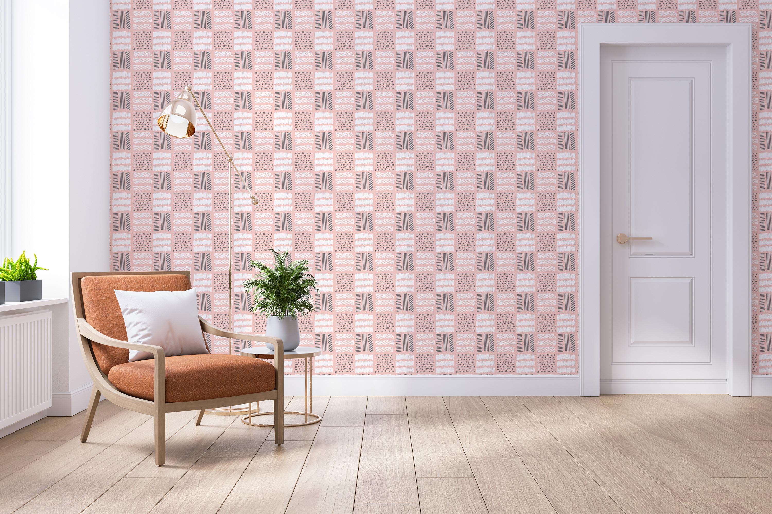 Light Pink Lines Wallpaper | Leroy Merlin