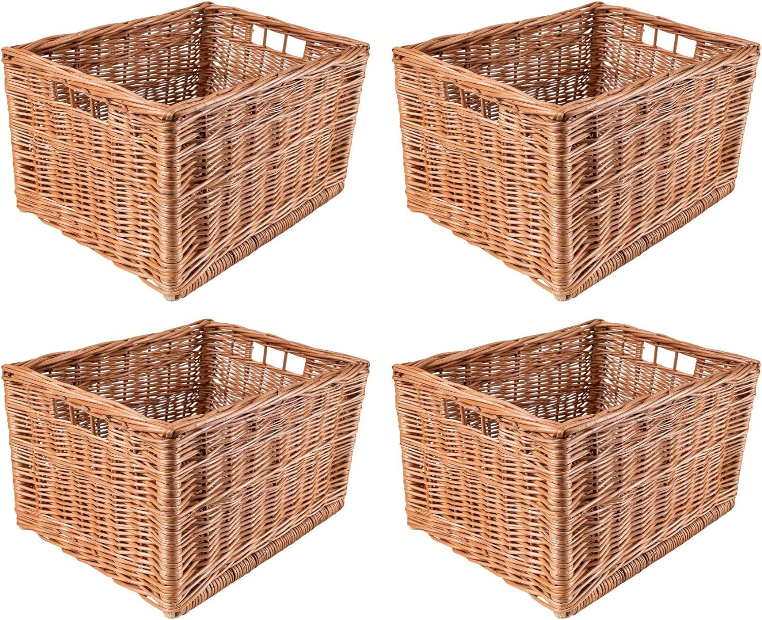 Creative Home 4x Panier de Rangement en Osier 40 x 30 x 24 cm (+/- 1cm ...