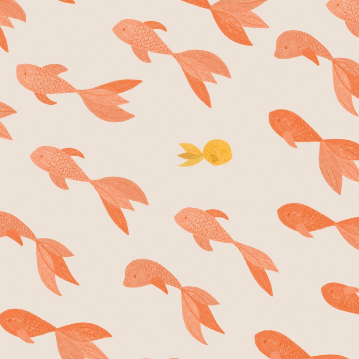 Papier peint panoramique Nage droit devant toi, Orange 375 x 250cm ...