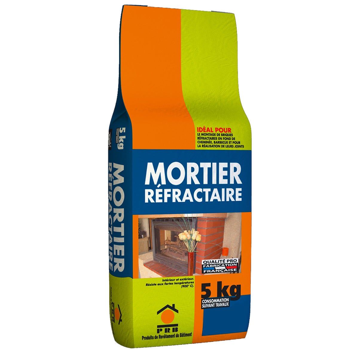 Mortier Réfractaire 5kg - Résistance Thermique jusqu’à 900°C - Enduit ...