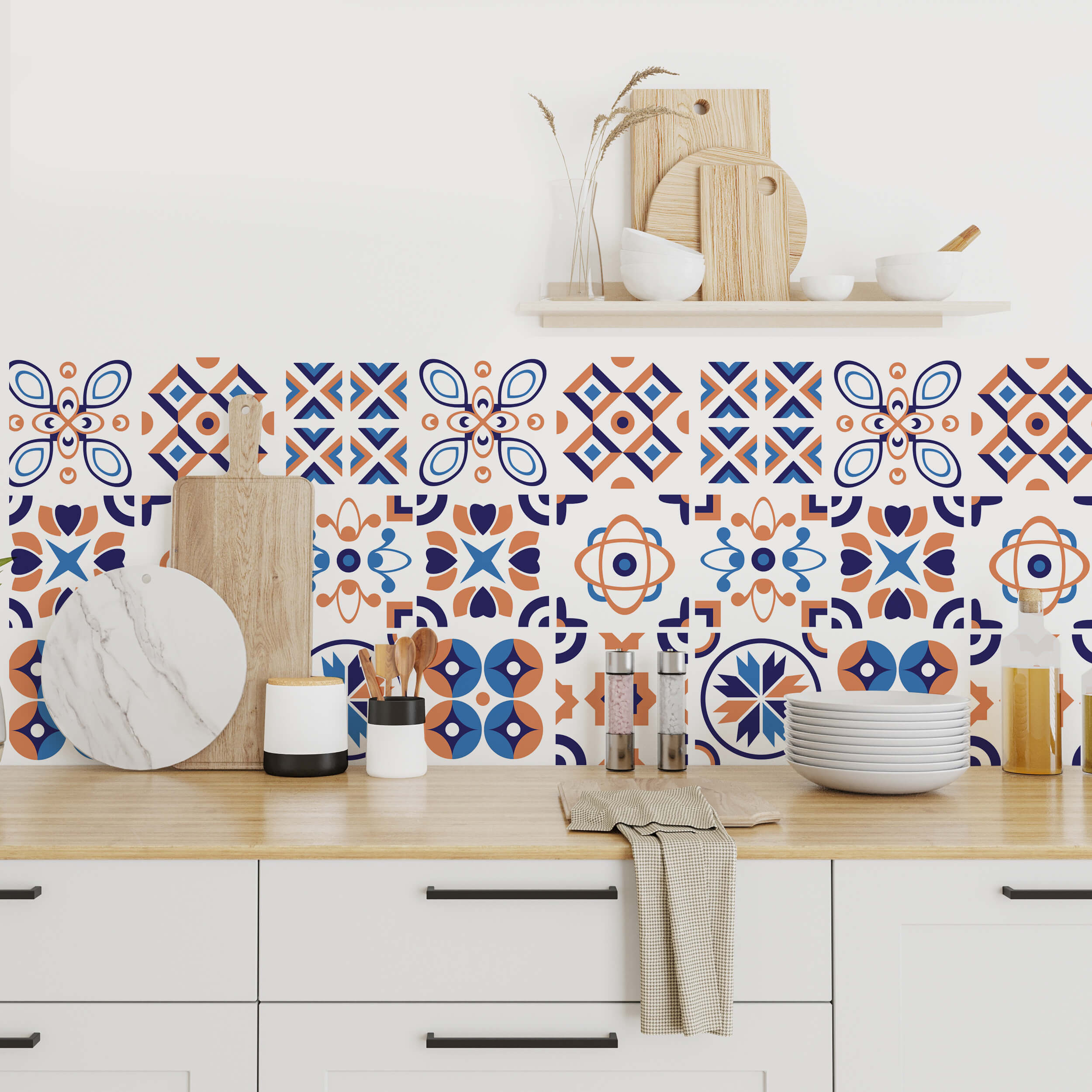 Stickers carrelage carreaux de ciment 20x20cm - kit de 60 | Leroy Merlin