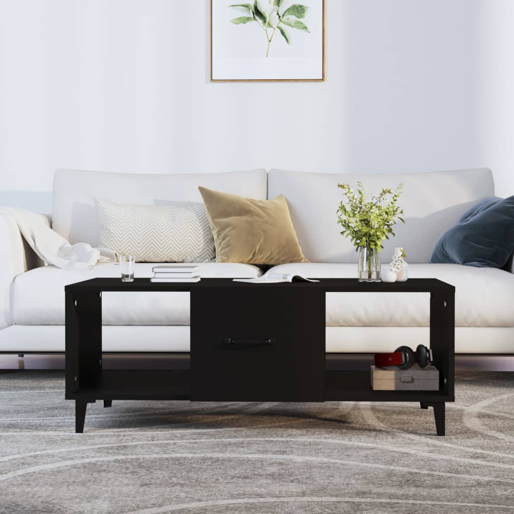 Table basse Noir 102x50x40 cm Bois d'ingénierie | Leroy Merlin