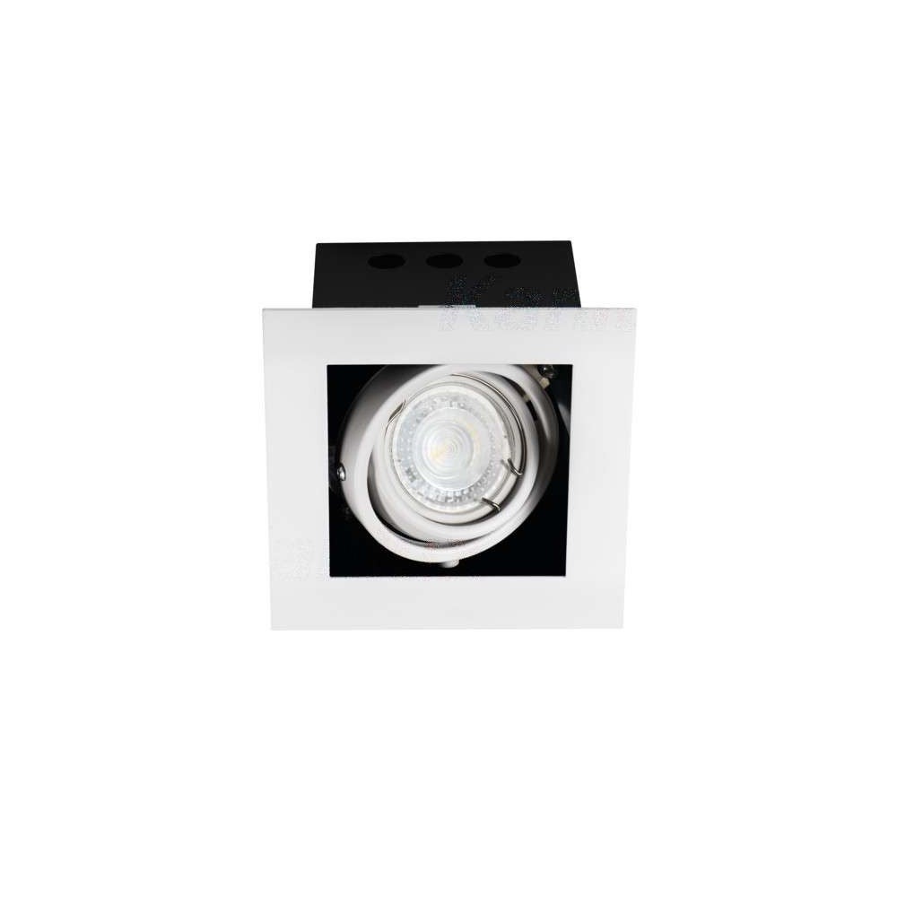 Downlight encastré carré orientable 30° GU10 max 35W IP20 Blanc - Kanlux MERIL DLP-50-W Cod ...