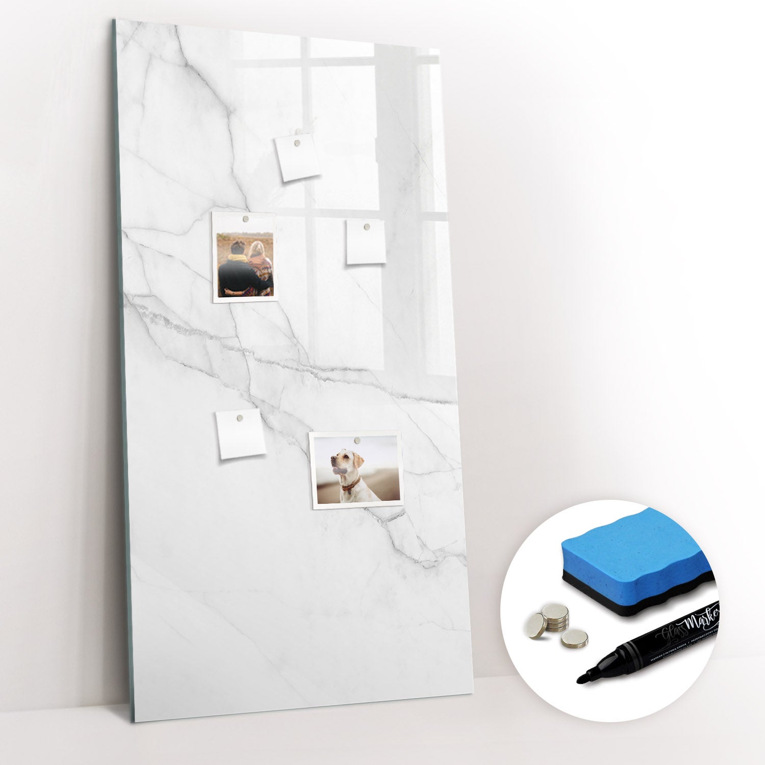 Tableau magnétique mural, Tulup - 60x120 cm - Marbre artistique, 5 ...