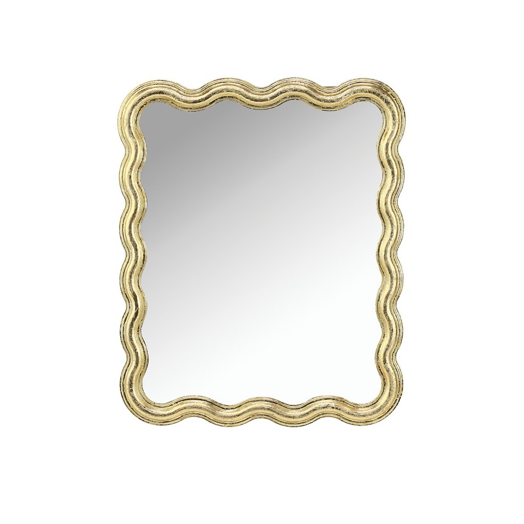 Miroir rectangulaire cadre ondulé doré 23 x 28cm | Leroy Merlin
