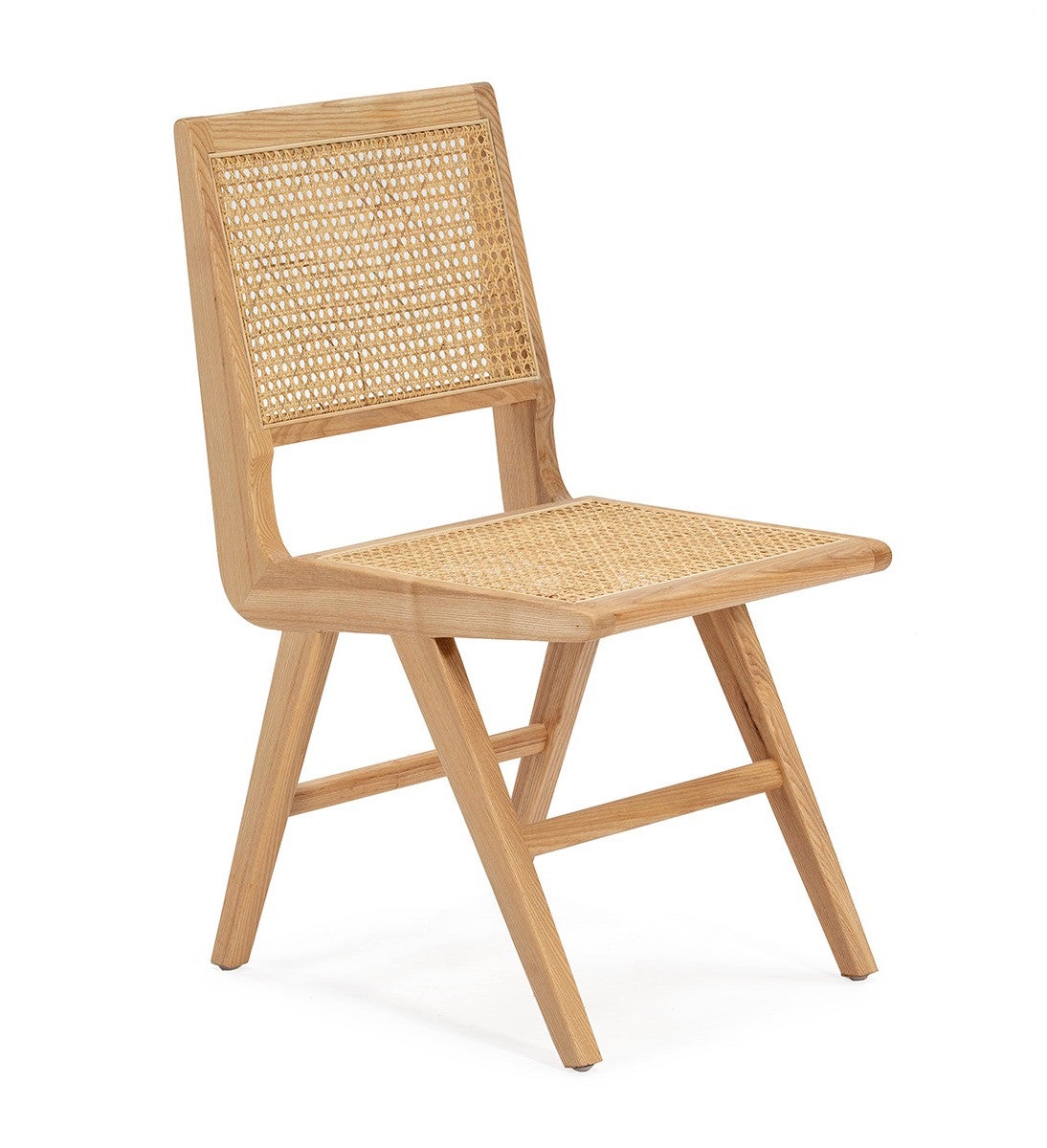 Chaise bois de chêne avec rotin naturel Lanja | Leroy Merlin