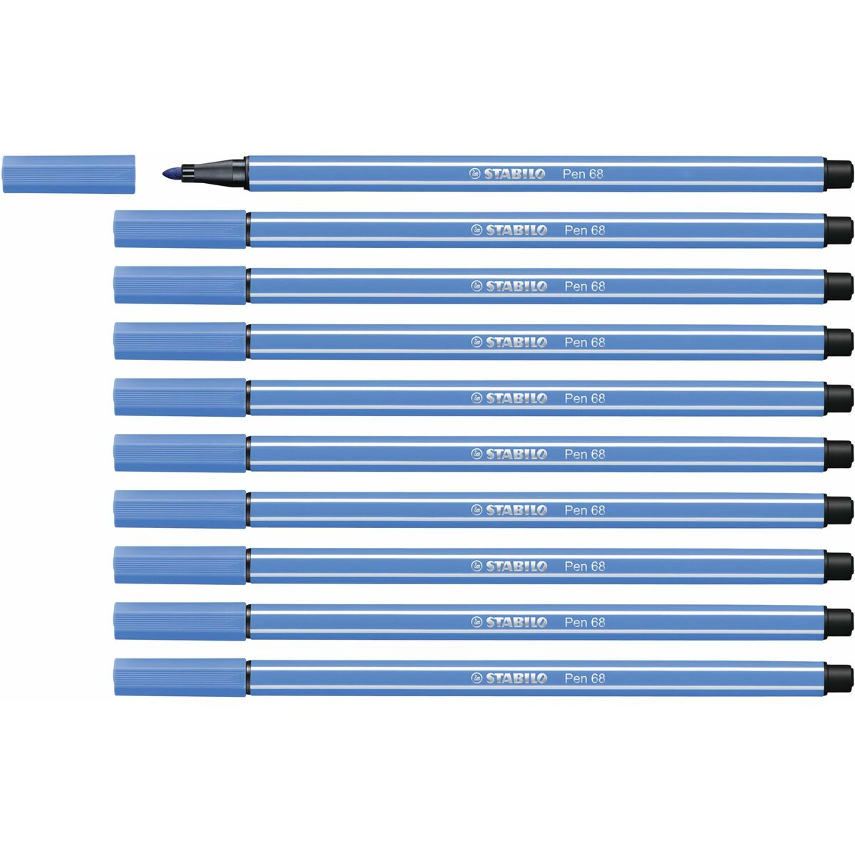 STABILO- Pack de 10 uds. Rotulador stabilo acuarelable pen 68 azul ...