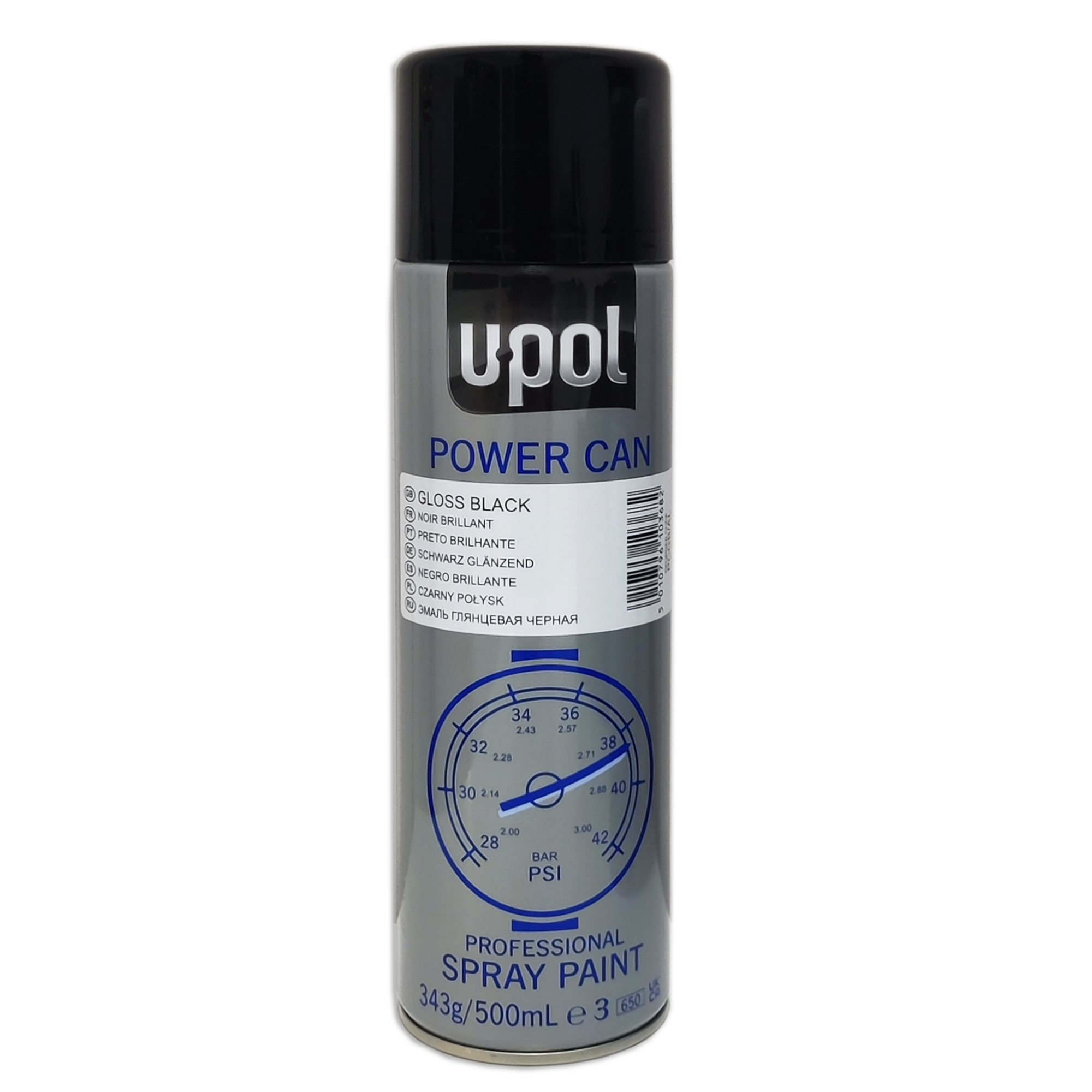 AEROSOL U-POL POWER CAN PCGB NEGRO BRILLANTE 500 ML | Leroy Merlin
