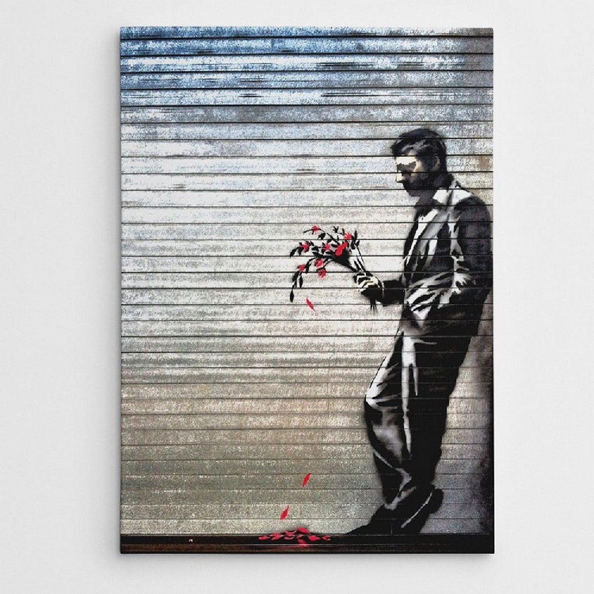 Impression sur Toile Banksy Attendre en vain, Polyester, Bois ...